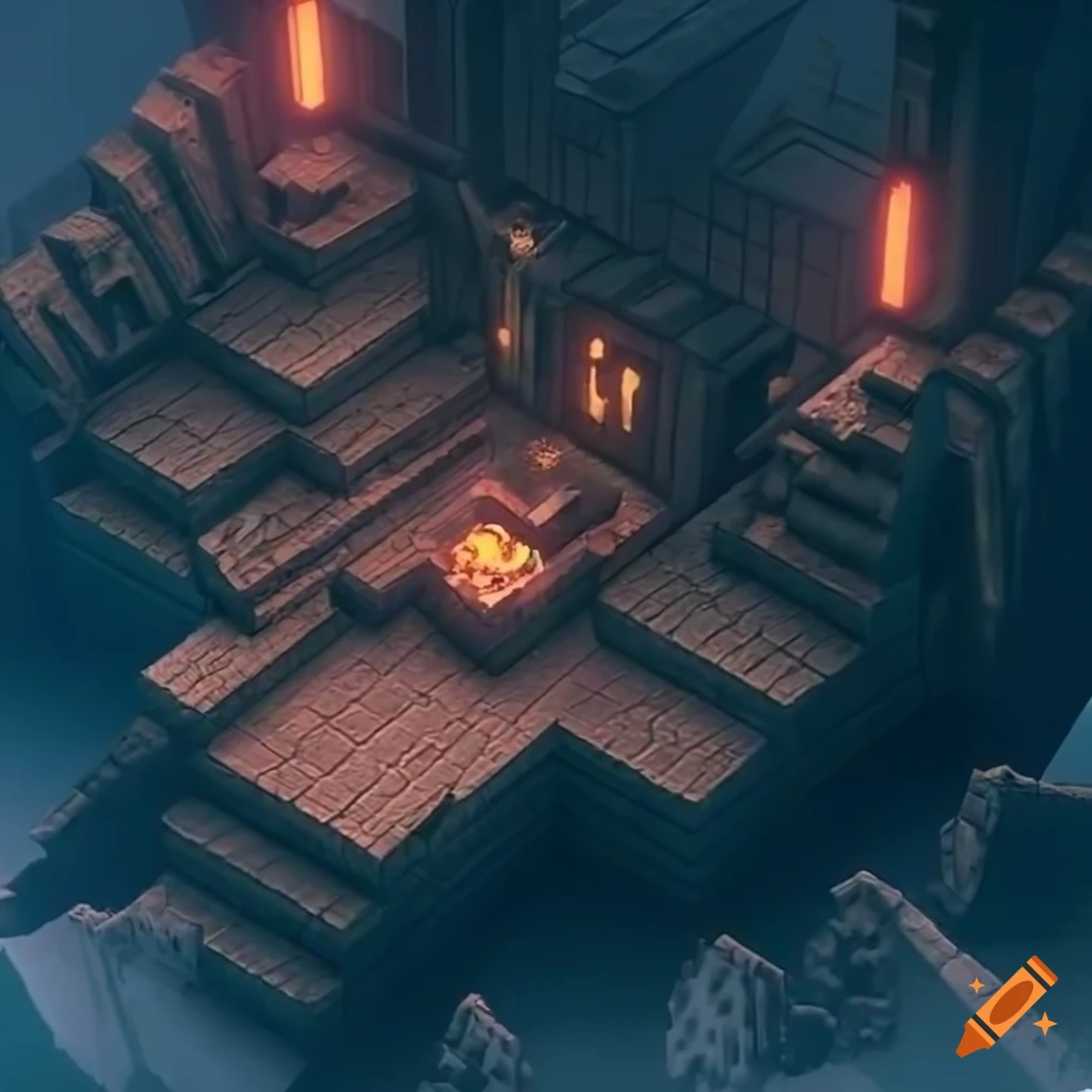 Intricate isometric concept art of various video games on Craiyon