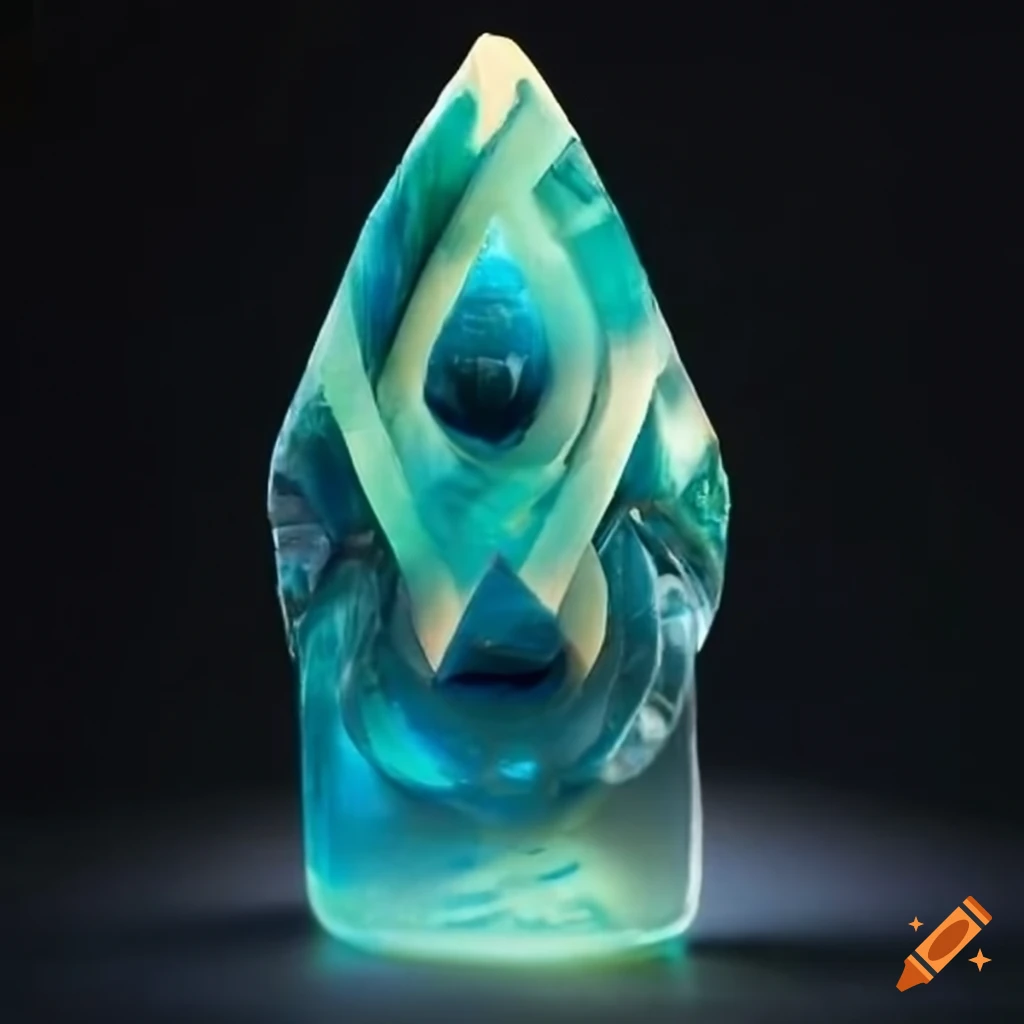 Zelda game element carved in glass