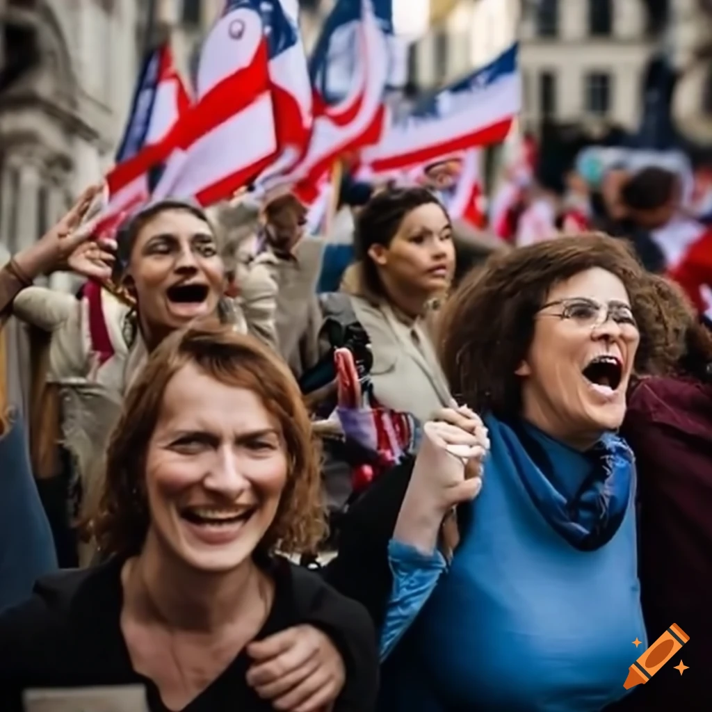 People at a political rally for elections on Craiyon