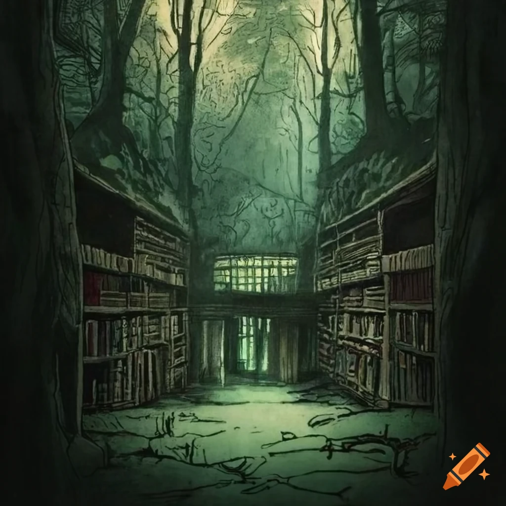 Library castle prison cell anime on Craiyon