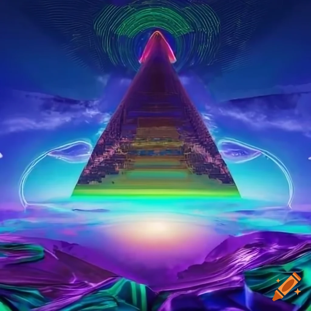 Illuminati psychedelic pyramid on Craiyon