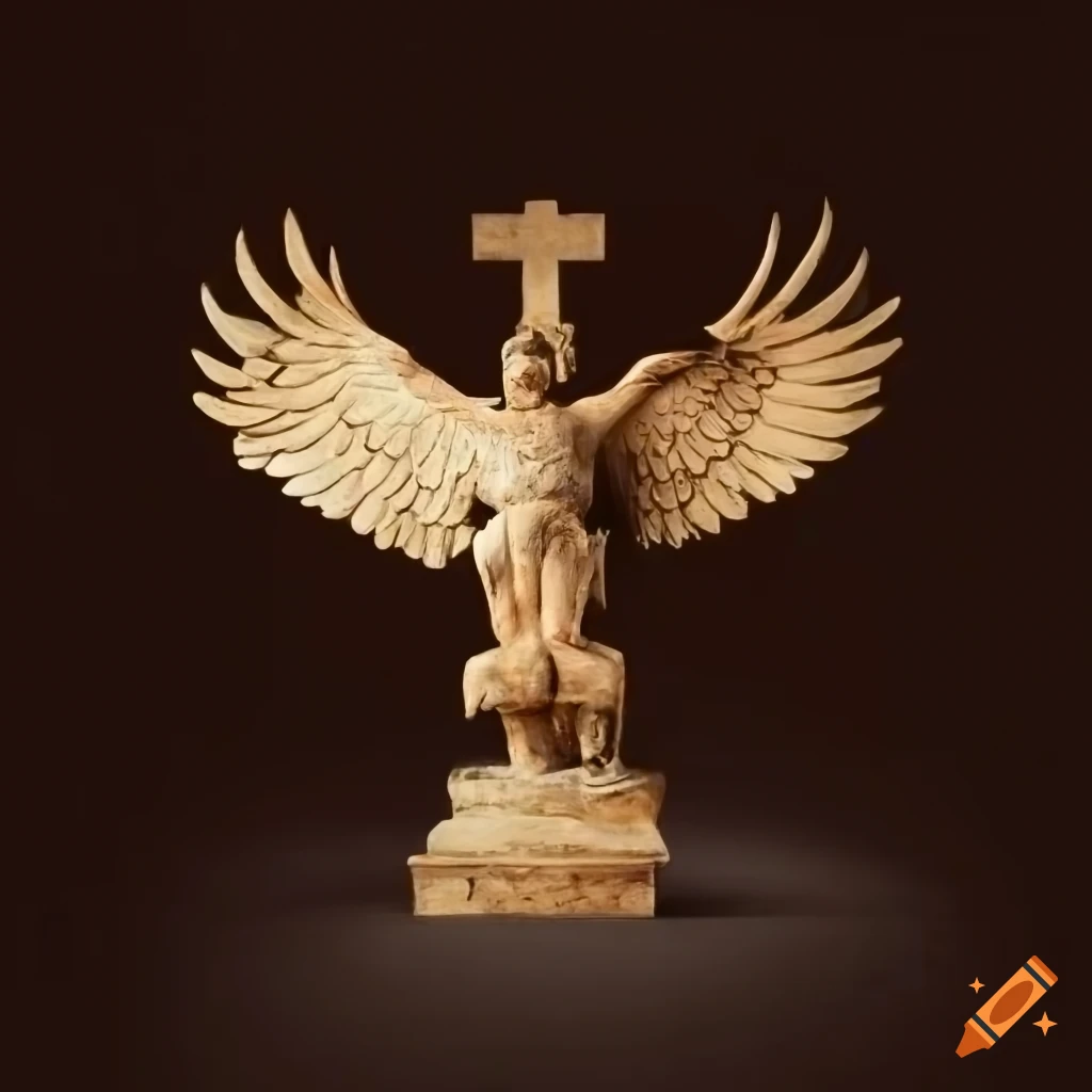 Symbolic representation of a roman eagle carrying a crucifix