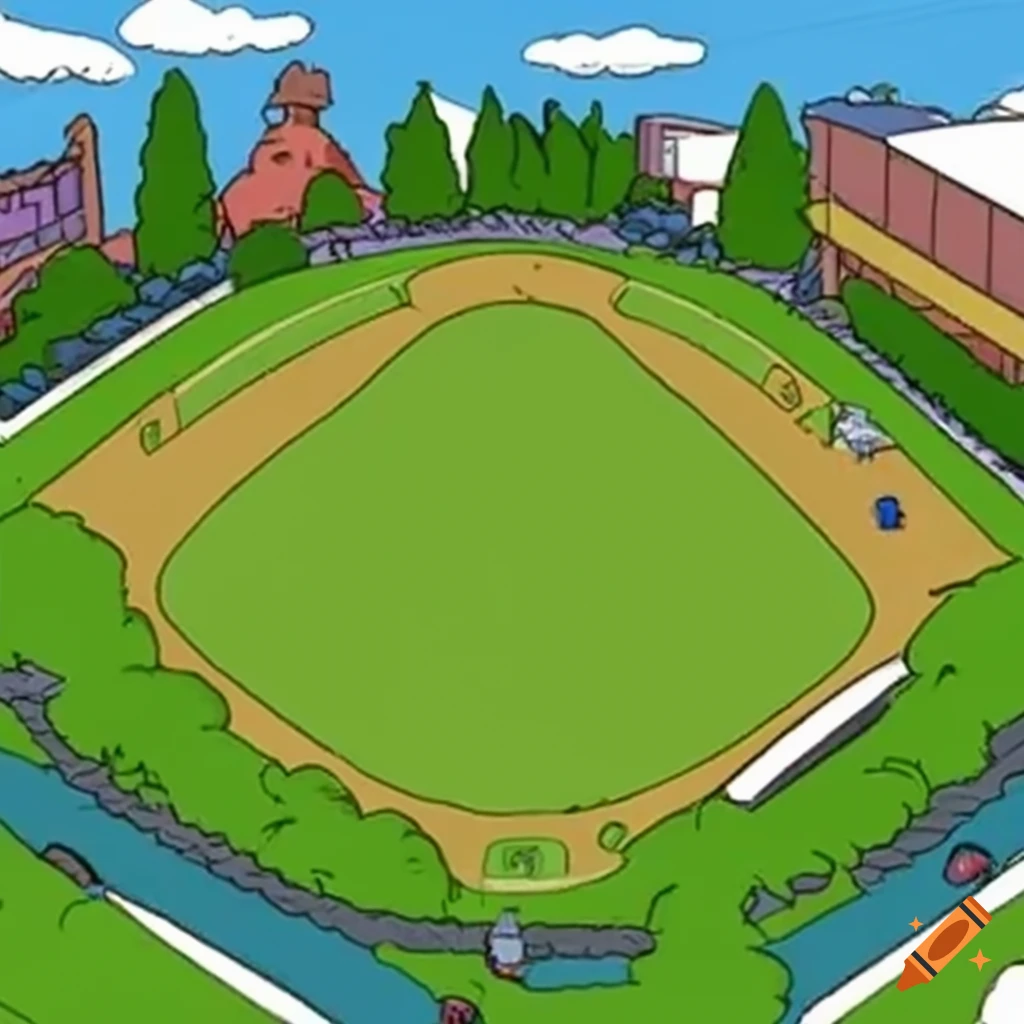 Cartoon illustration of a springfield landscape