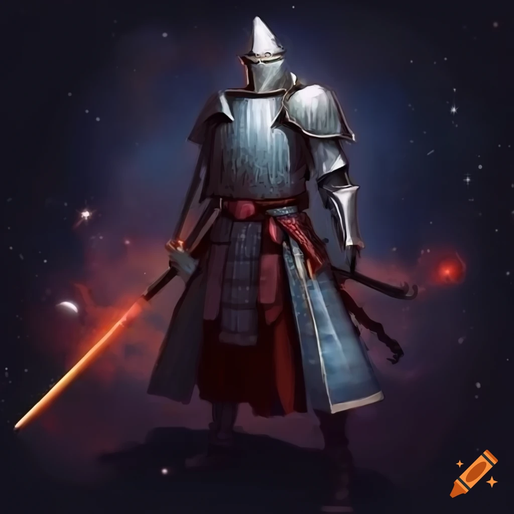 Image of a ghost wearing armor on Craiyon