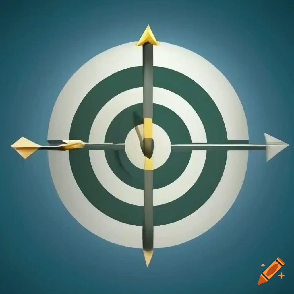 Realistic arrow hitting the target on Craiyon