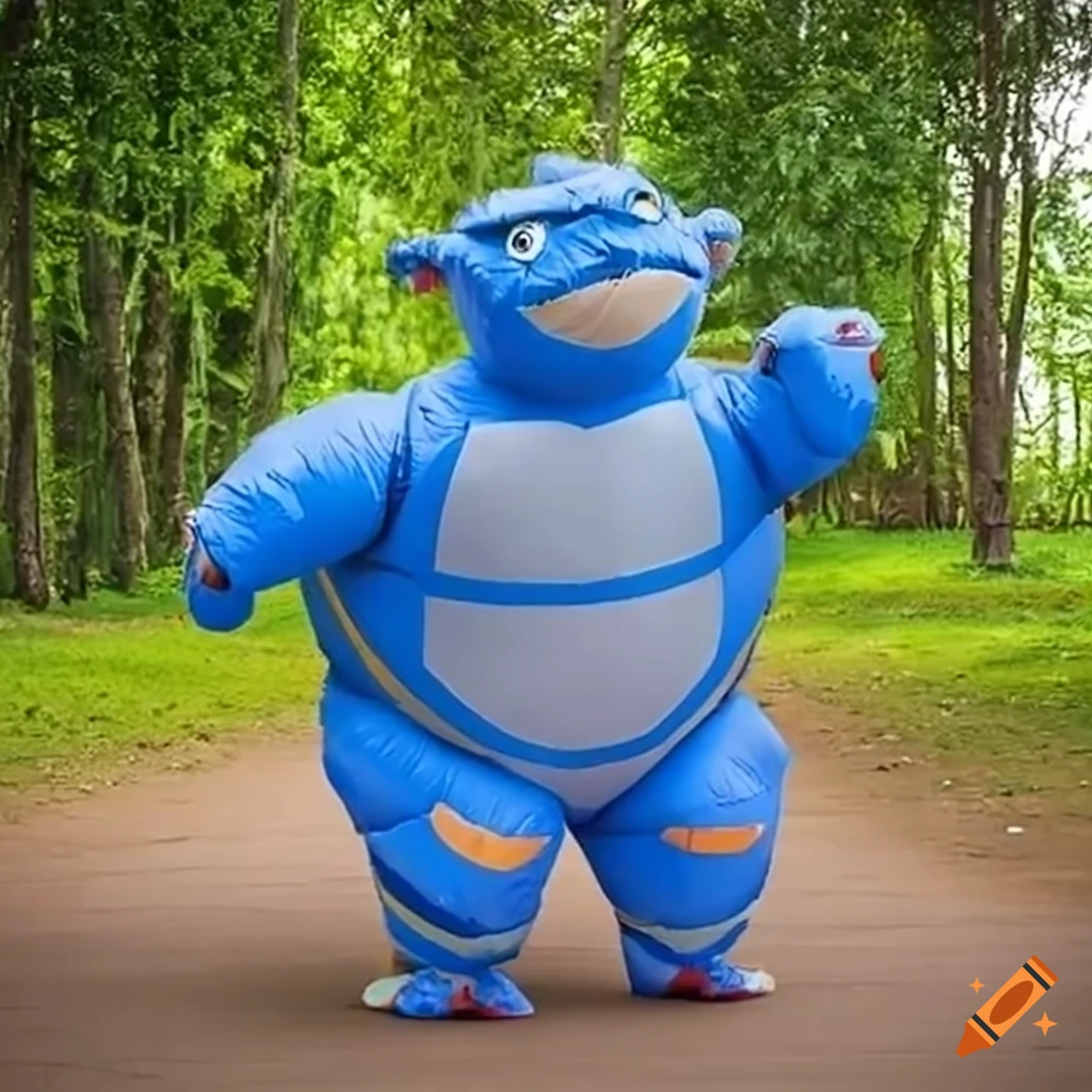 Child wearing blastoise costume on Craiyon