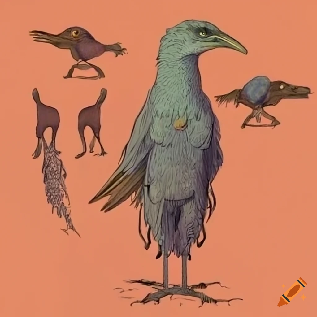 Artwork depicting a speculative bird society on Craiyon