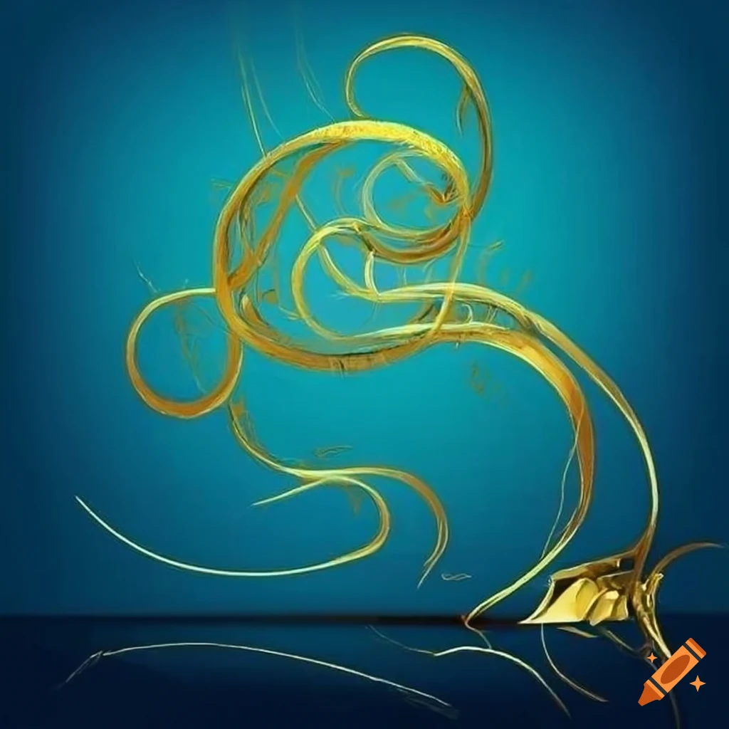 Benvenuti in luxurious gold with colored strings on Craiyon