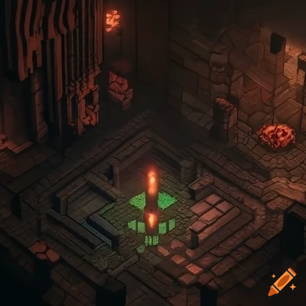 Isometric kit of natural cavern terrain for gaming on Craiyon