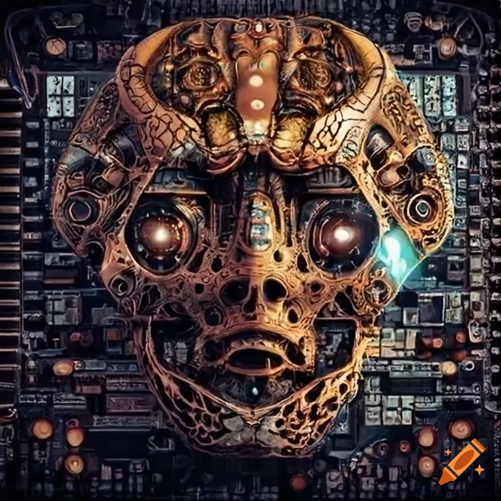 Surreal image of alien machines and spaceship on Craiyon