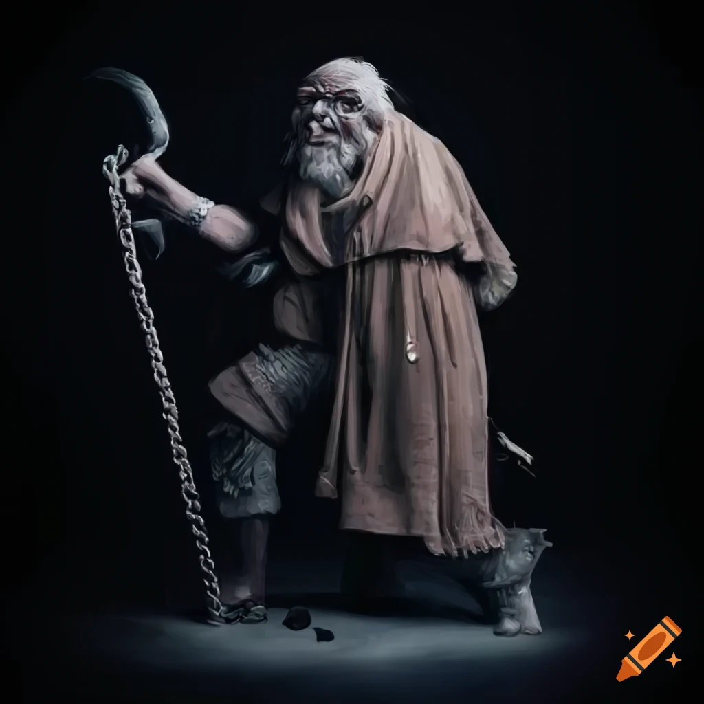 D&d goliath monk practicing way of the open hand technique on Craiyon