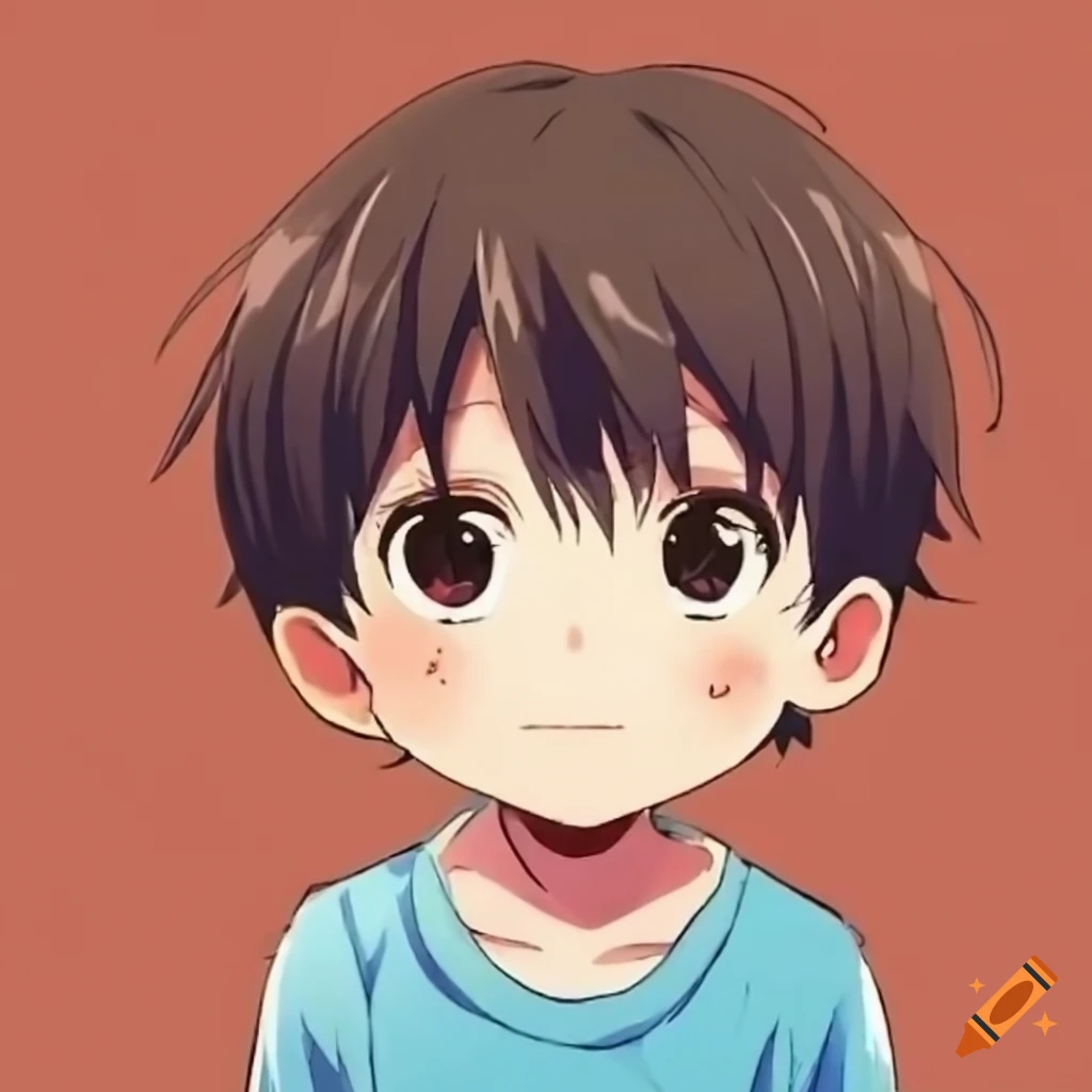 Adorable anime kid with various facial expressions on Craiyon