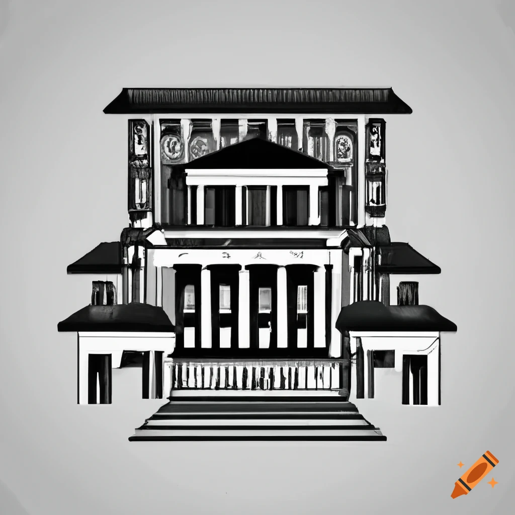 Black and white map icon of a roman villa