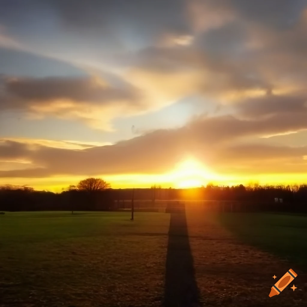 Sunset at knighton park in leicester, england on Craiyon