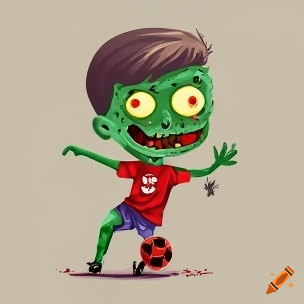 Cute Zombie Soccer Player
