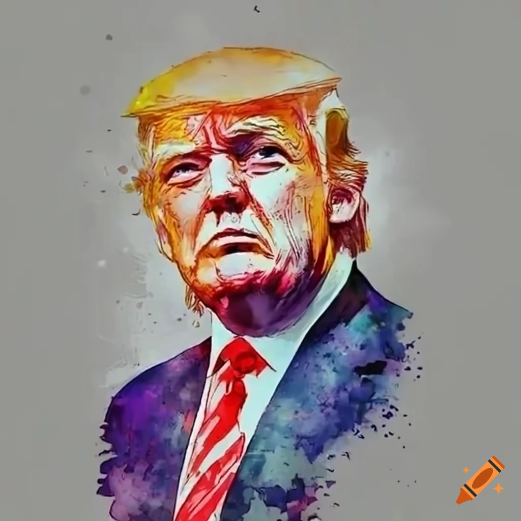 Trump comic illustration with superpowers on Craiyon