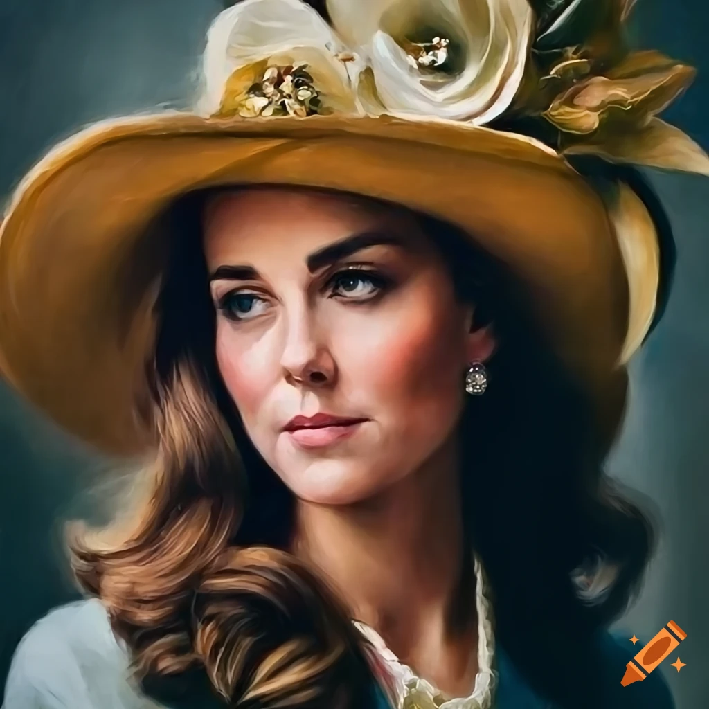 Princess kate in electric blue fur coat on Craiyon