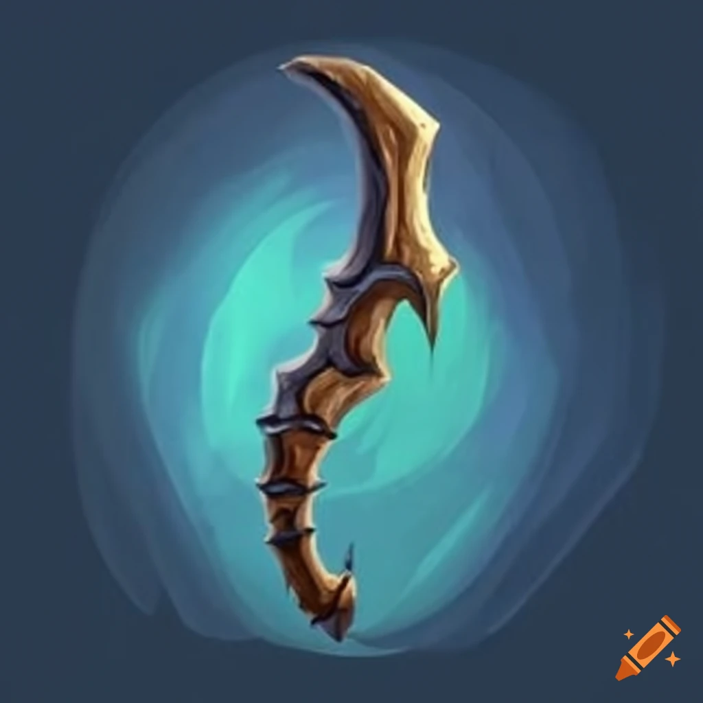 Sword with bone handle in blizzard style on Craiyon