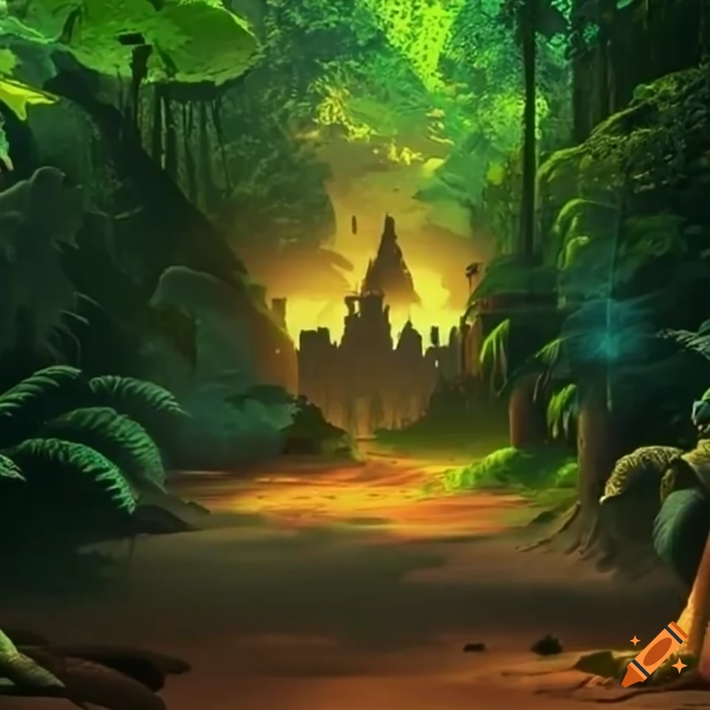 Jungle adventure leading to a golden city
