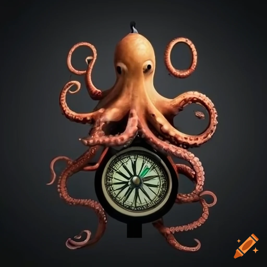 Octopus with a compass on Craiyon