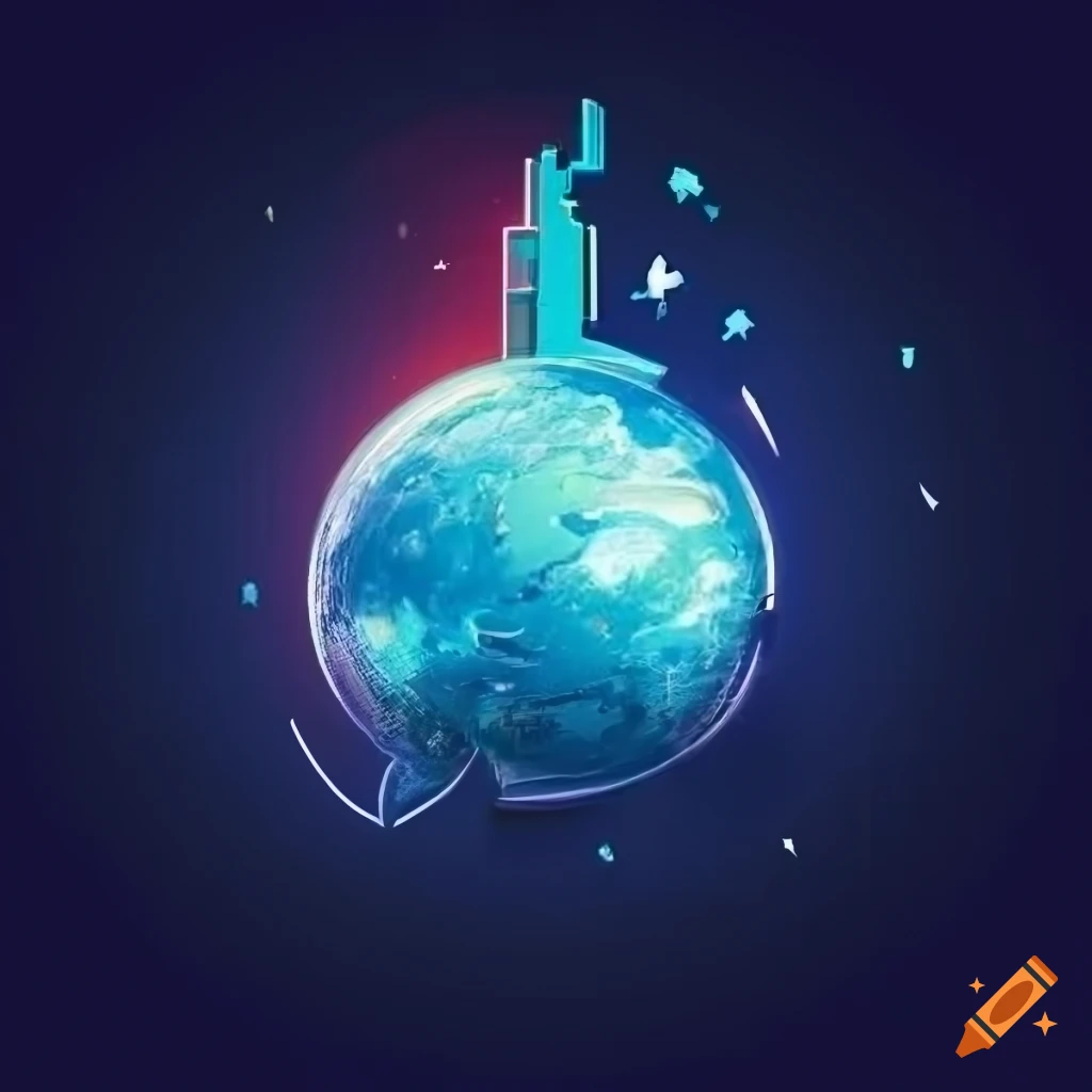 Logo of a futuristic city in space on Craiyon