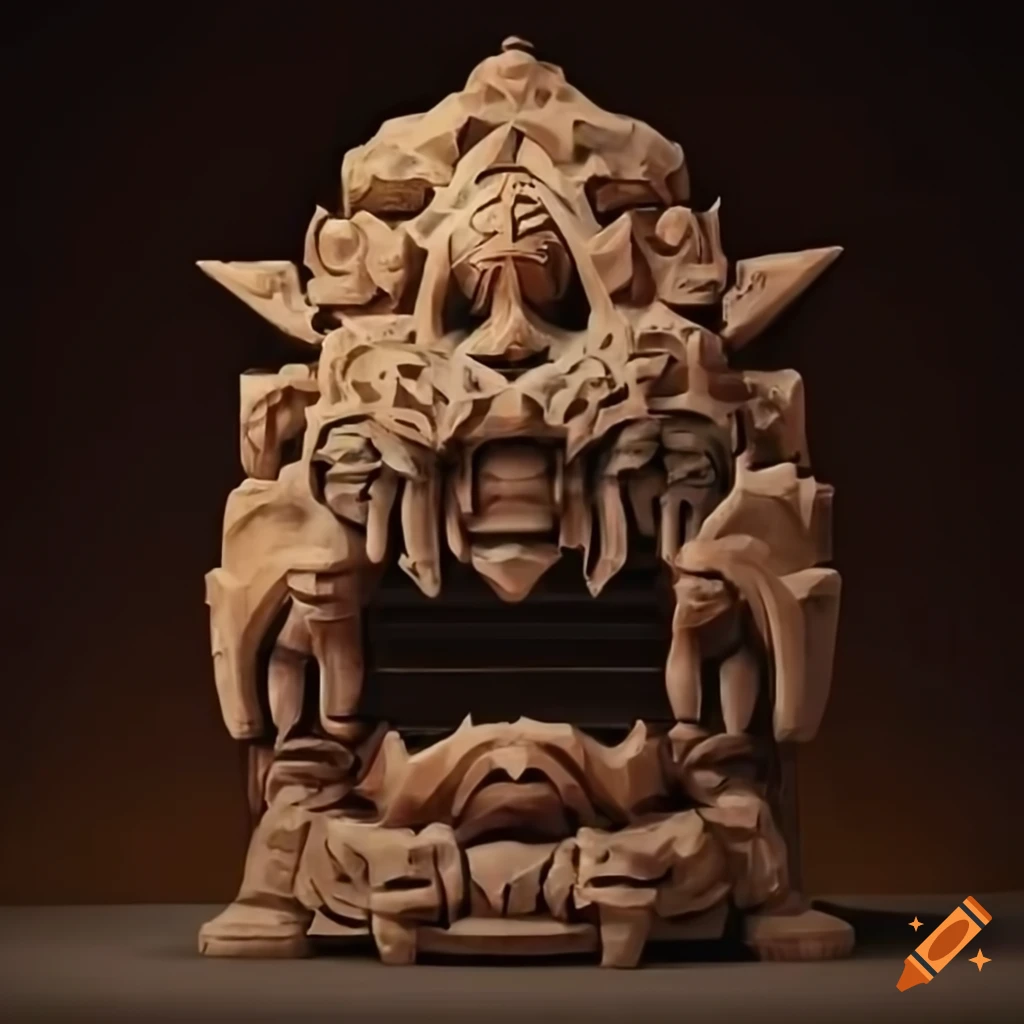 Intricate carving of a zelda game boss on Craiyon