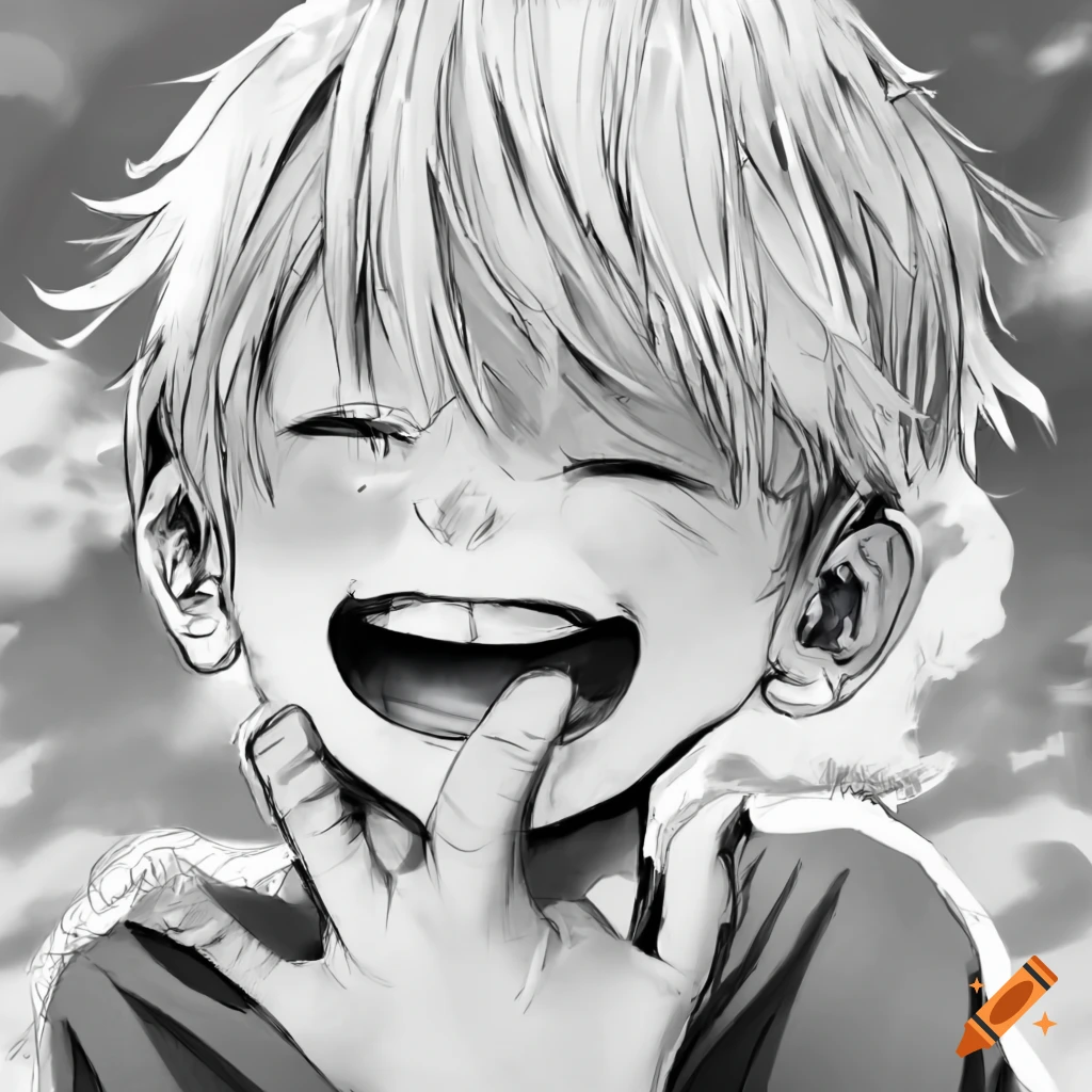 Cute anime kid laughing and enjoying tickle experience on Craiyon