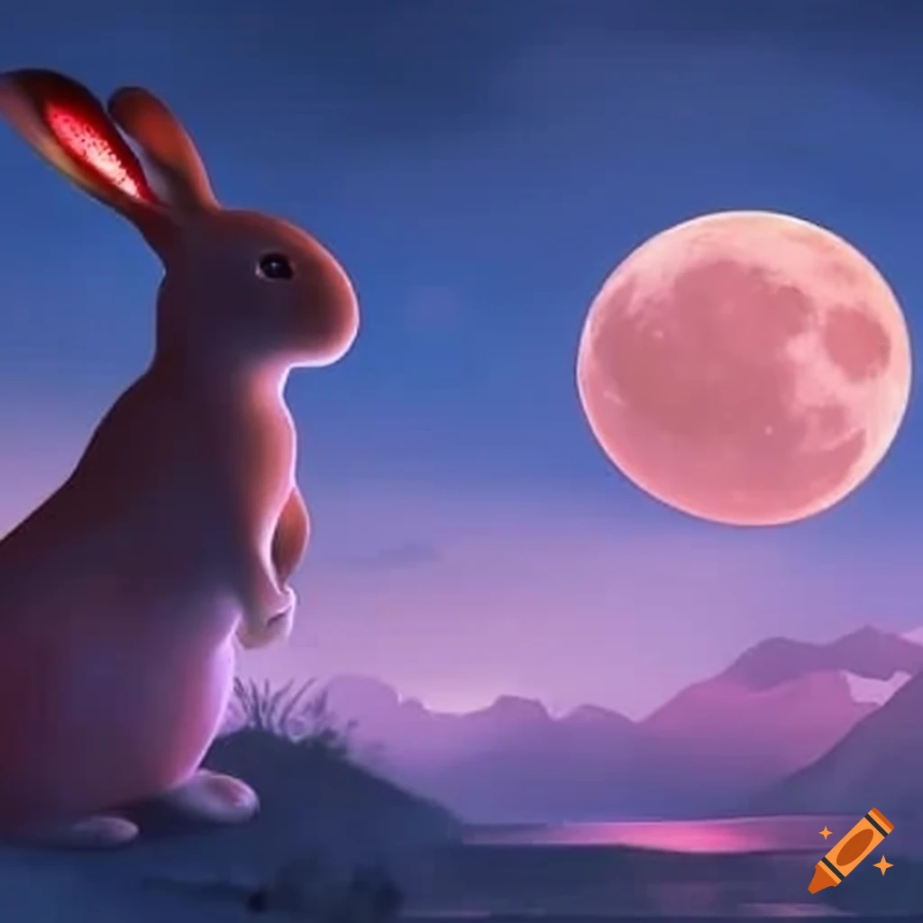 Pokemon bunny on the moon in space on Craiyon