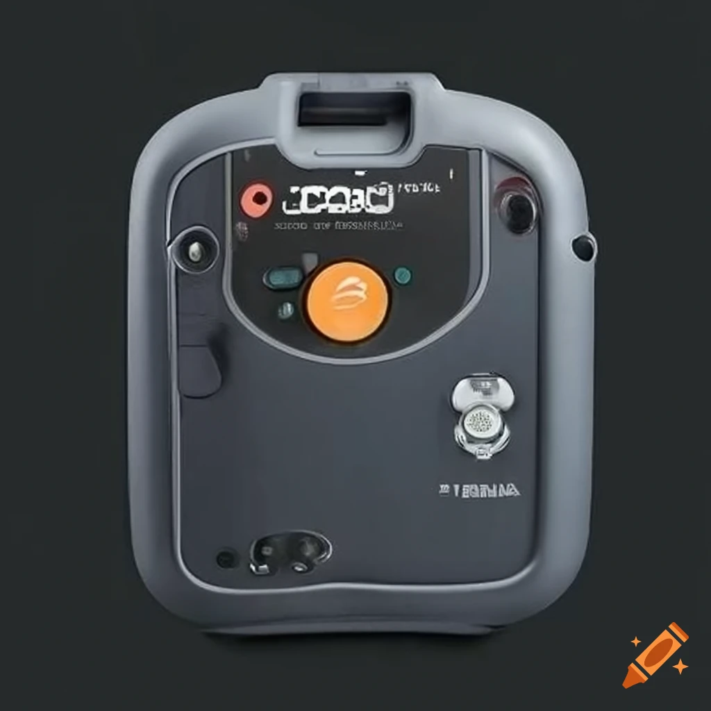 Compact defibrillator with easy-to-use button on Craiyon