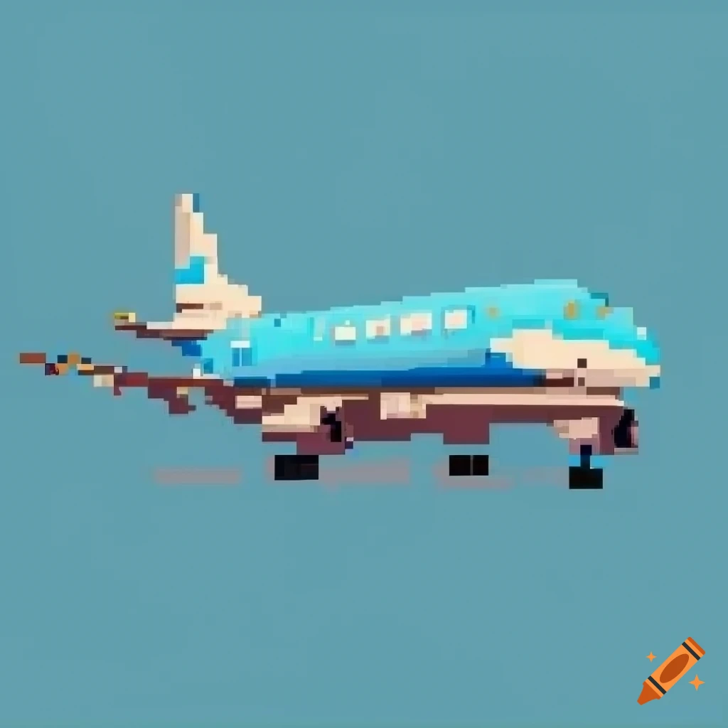 Pixel art plane high quality on Craiyon