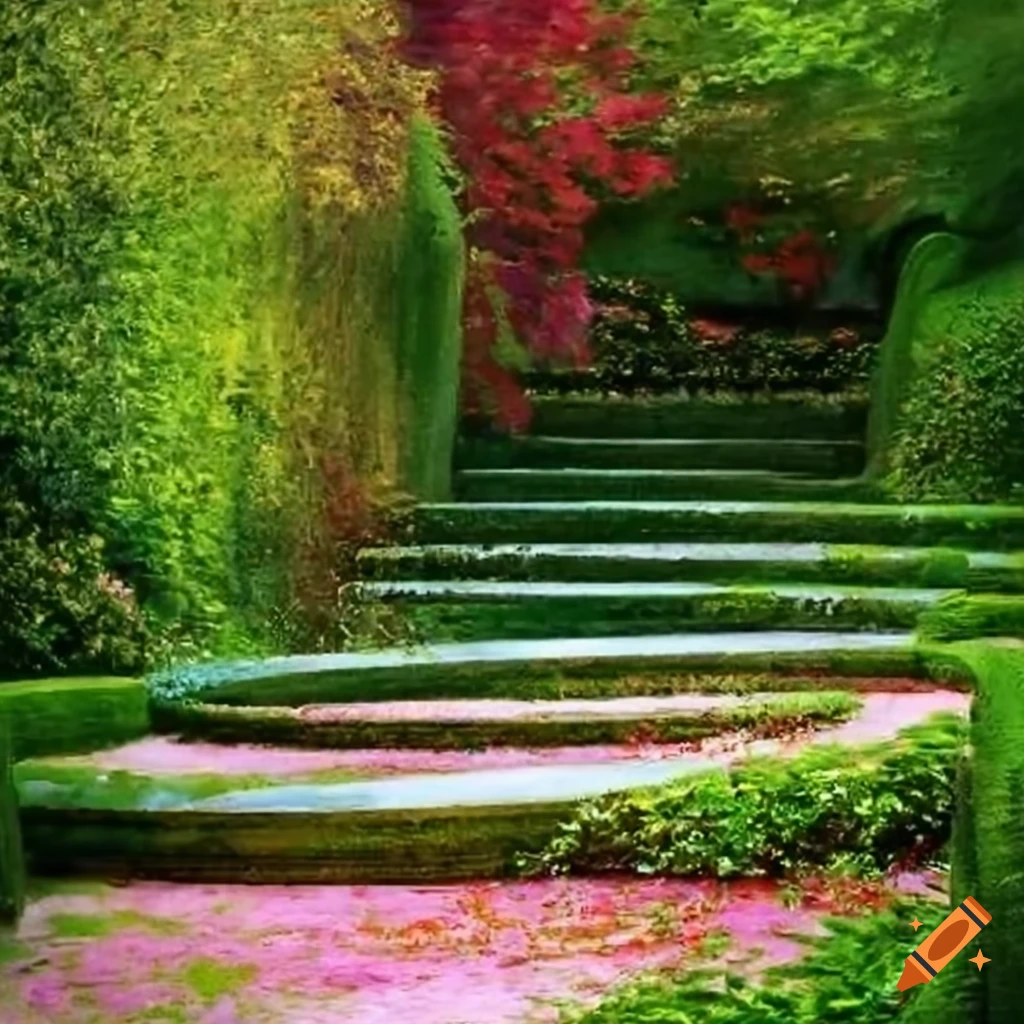 Viktorian garden painting by monet