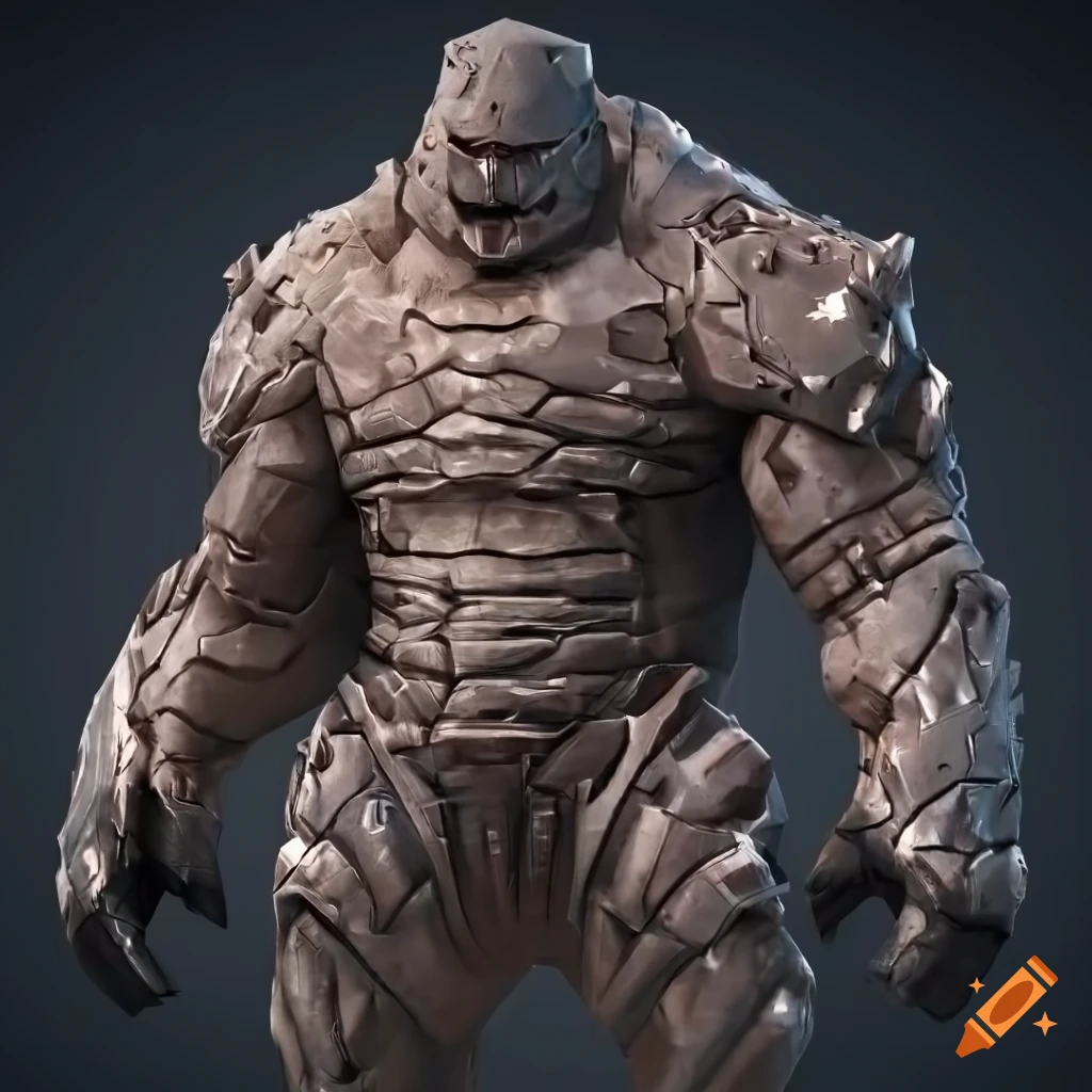 Render of an armored golem on Craiyon