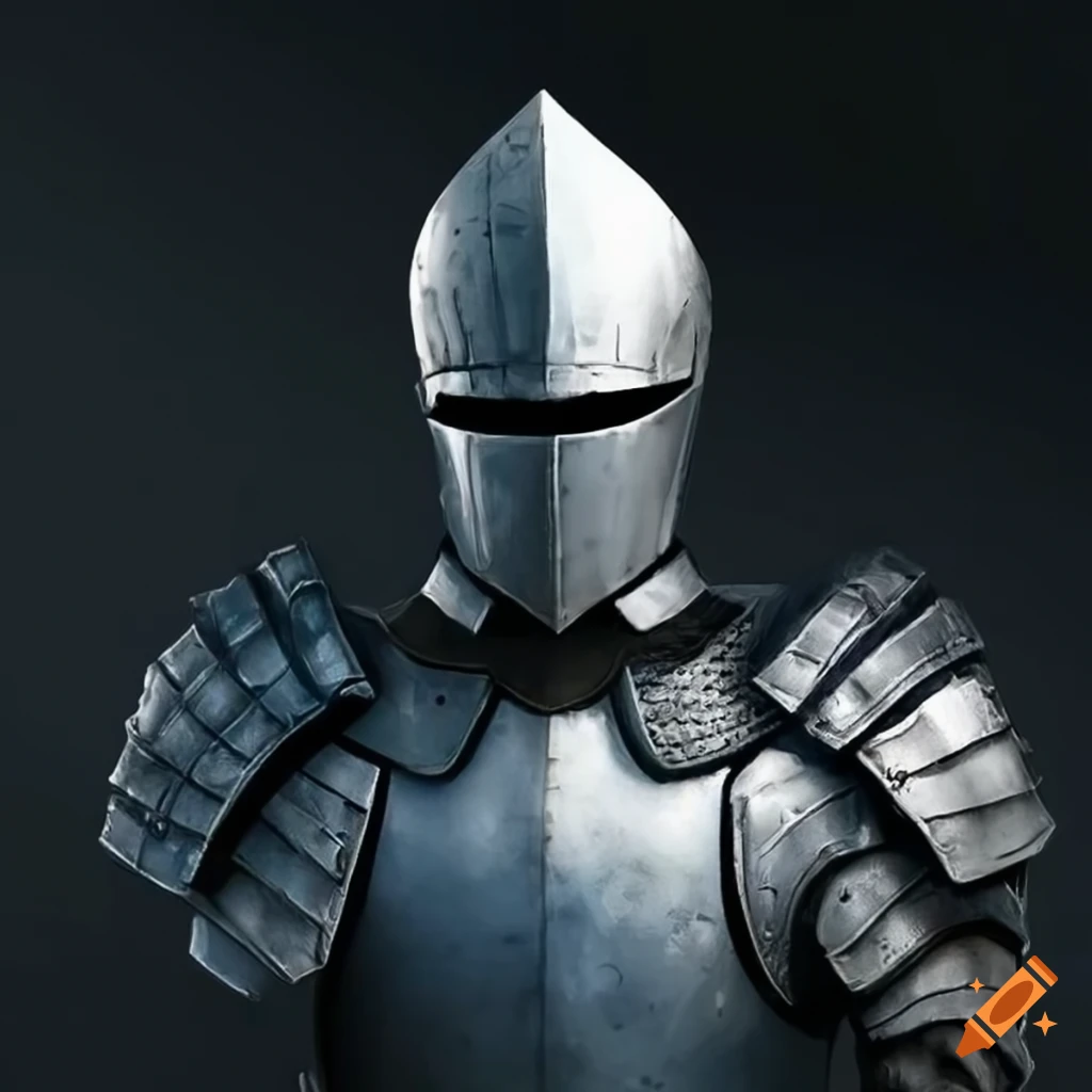 Image of a knight in grey blue armor