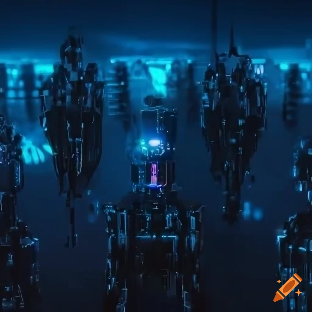 Neon futuristic robots in stunning ultra-realistic detail on Craiyon
