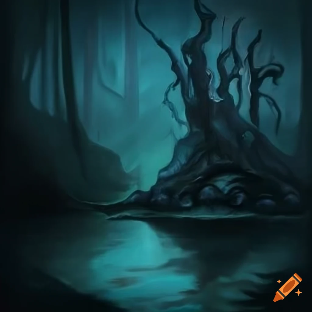 Painterly image of an eldritch mire