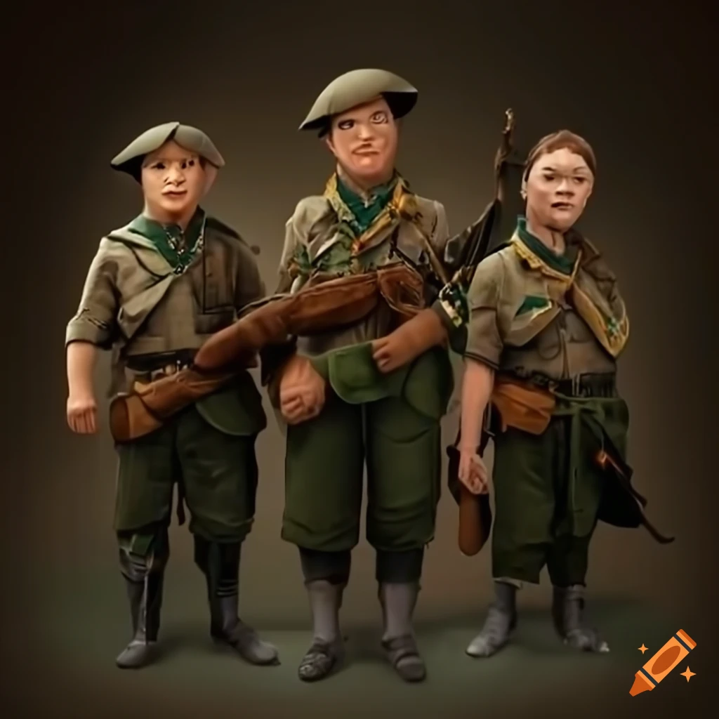 Photorealistic image of a diverse group of german scouts on Craiyon