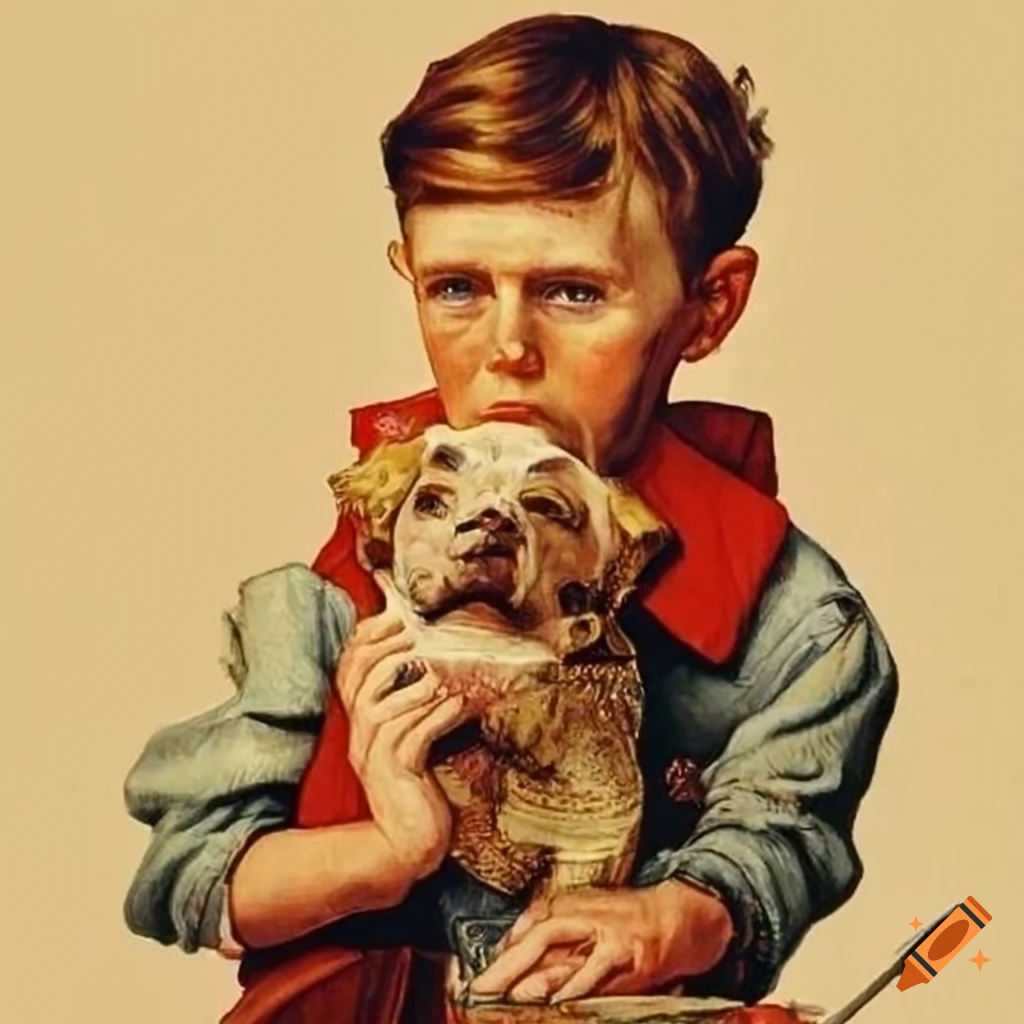 Illustration titled 'protagonist' by norman rockwell on Craiyon