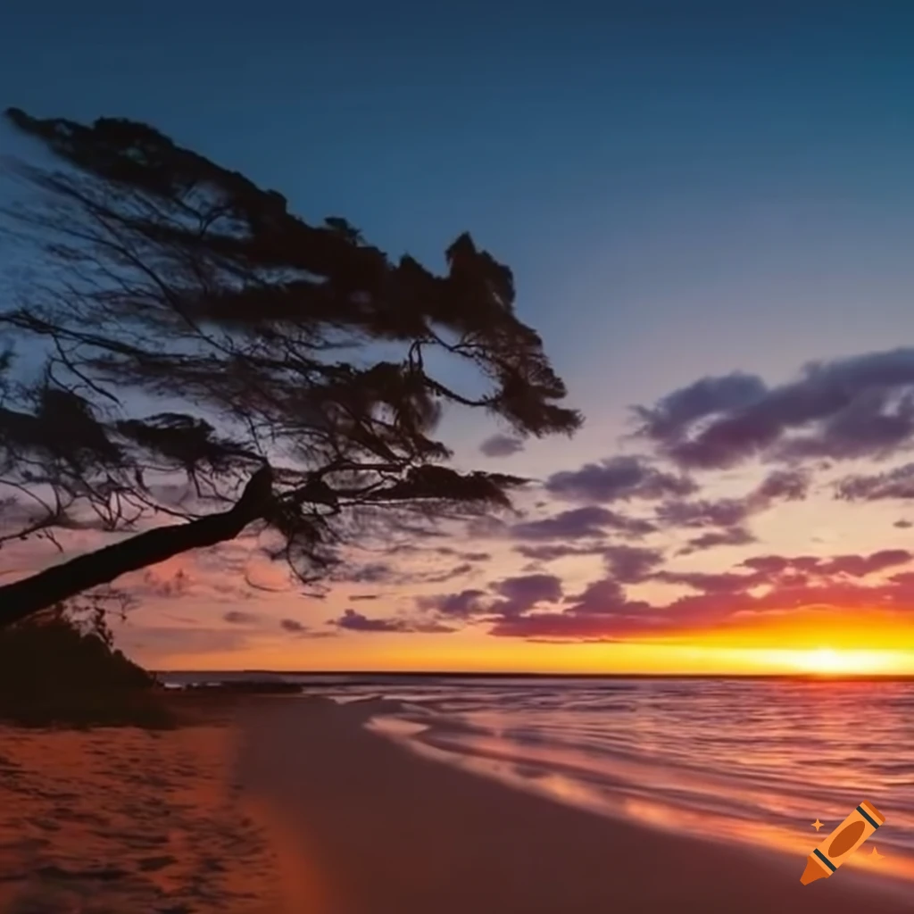 Mossy bonsai on a beach in a post apocalyptic setting, realistic analog ...