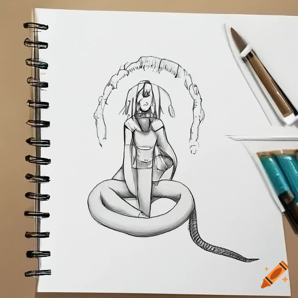 Drawing of a snake egyptian god on Craiyon