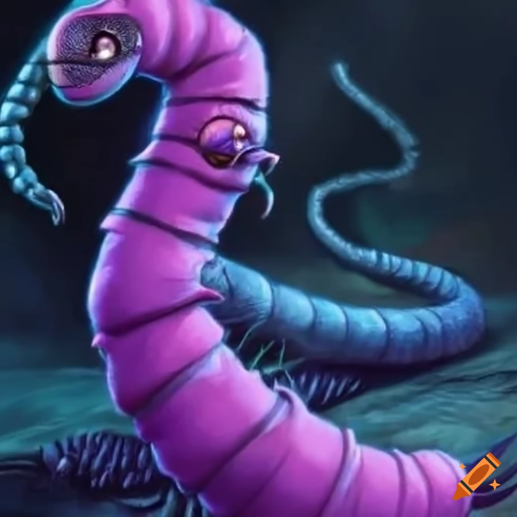 Colossal lightning worm formed from storm clouds on Craiyon