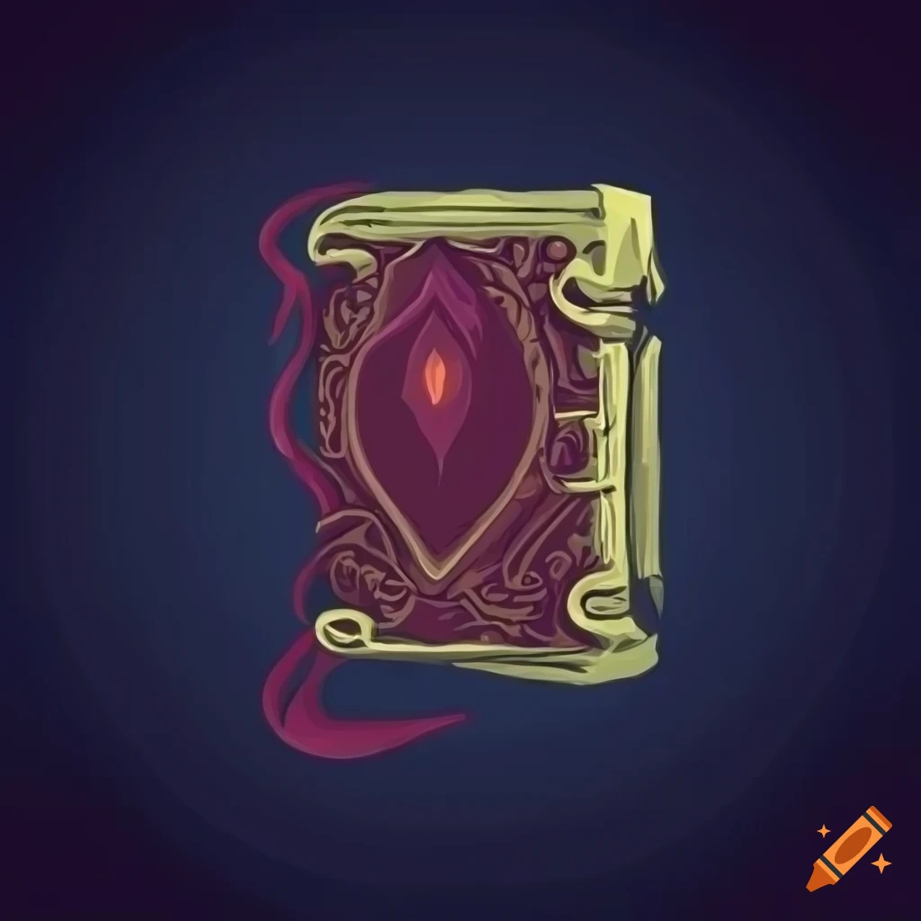 Minimalist vector illustration of a spellbook on Craiyon