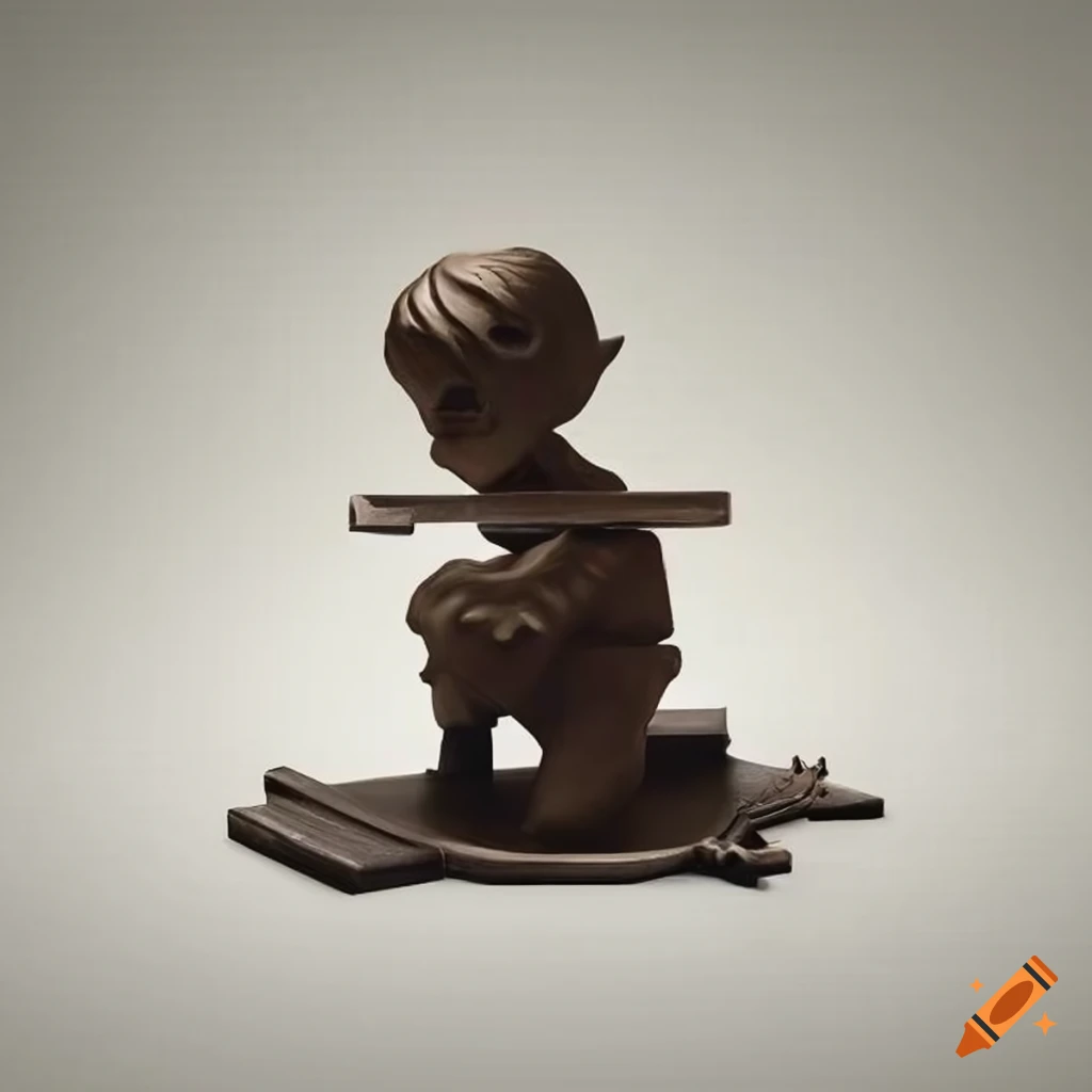 Minimalist metal sculpture of a zelda game on Craiyon