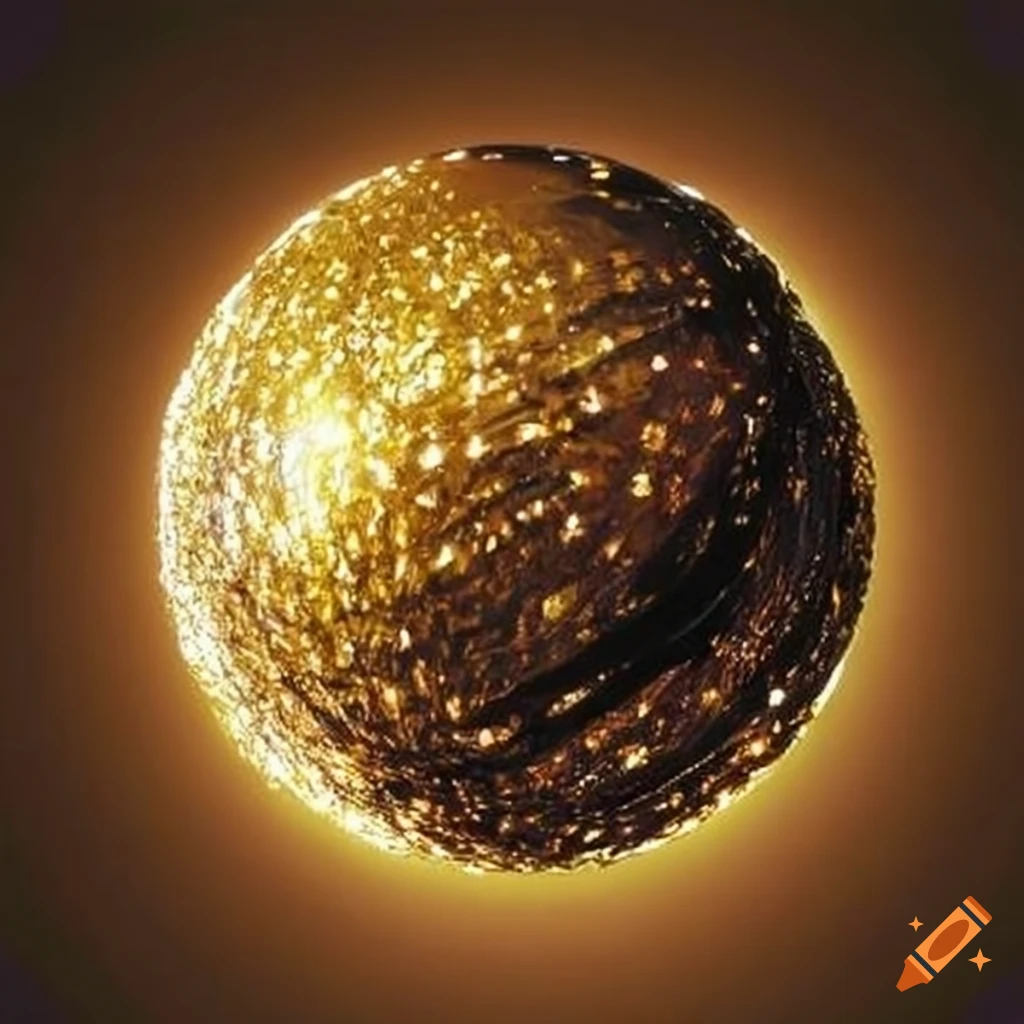 Elegant golden orb decoration on Craiyon