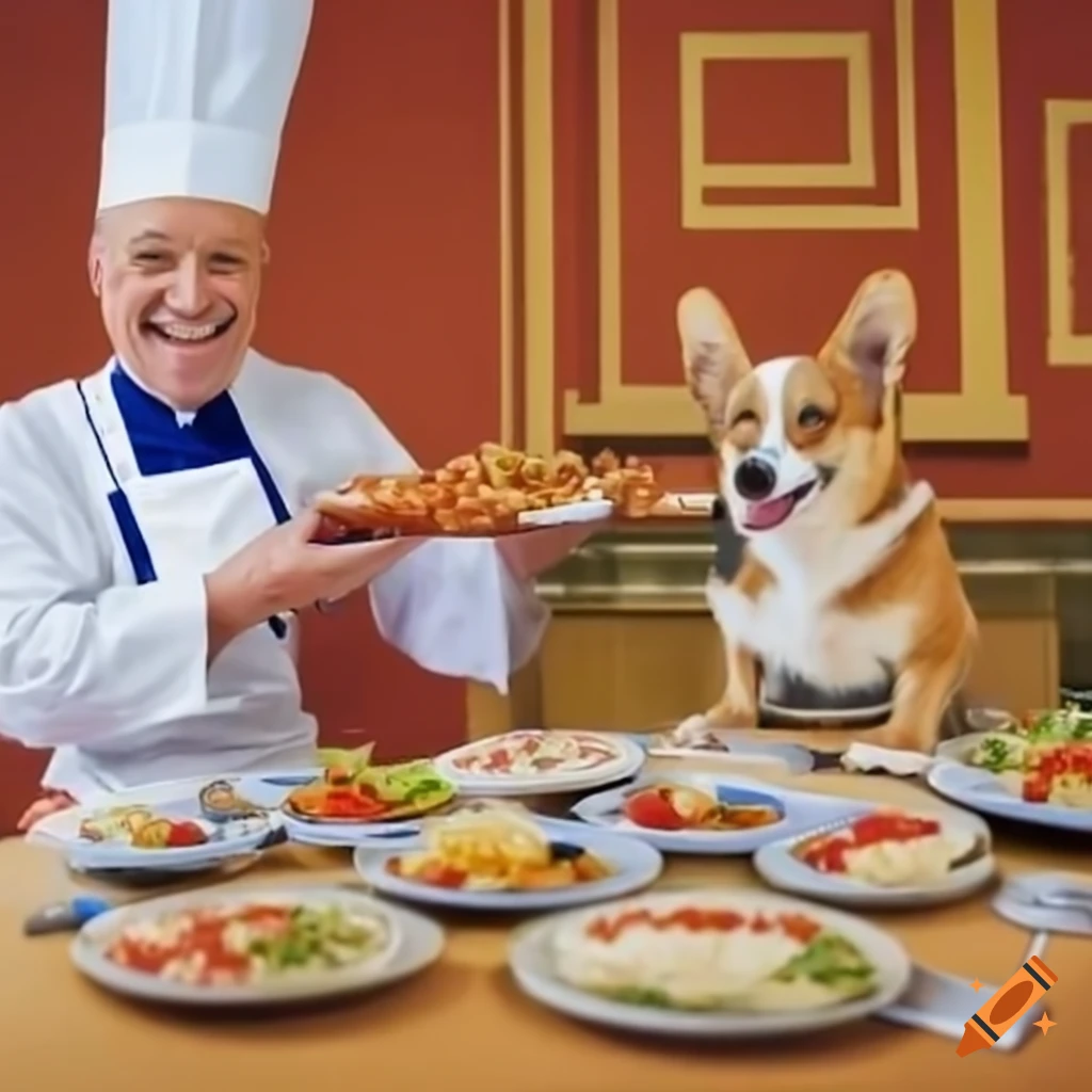 Corgi cooking spaghetti on Craiyon