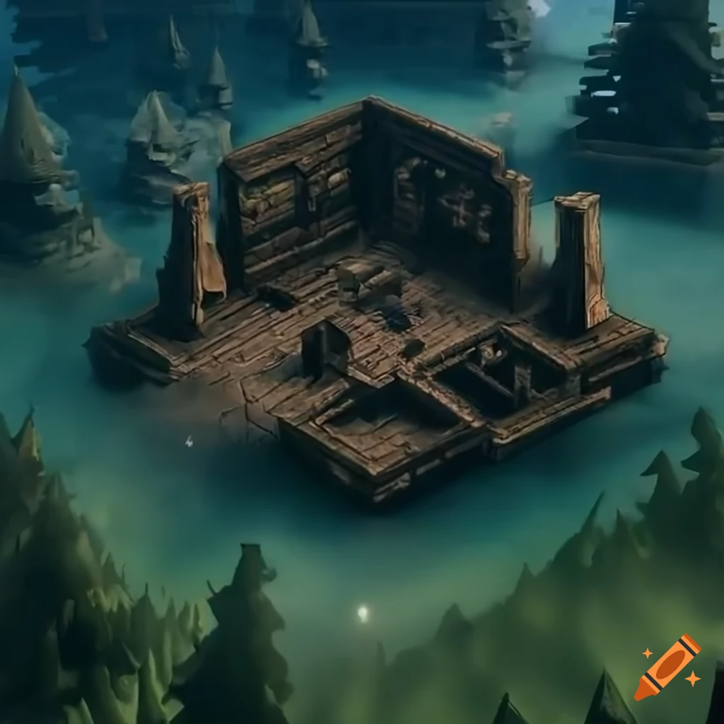 Intricate concept art of a detailed isometric world terrain on Craiyon