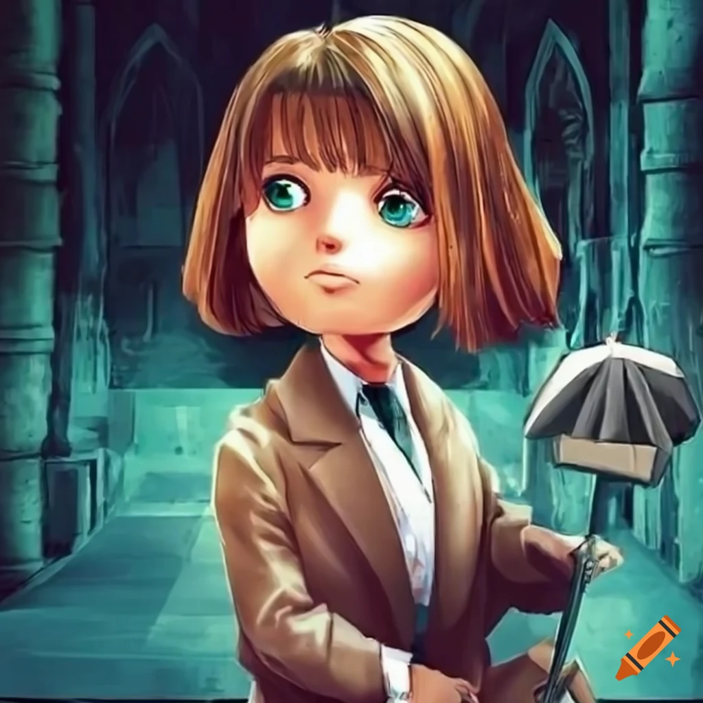 Illustration of a detective girl