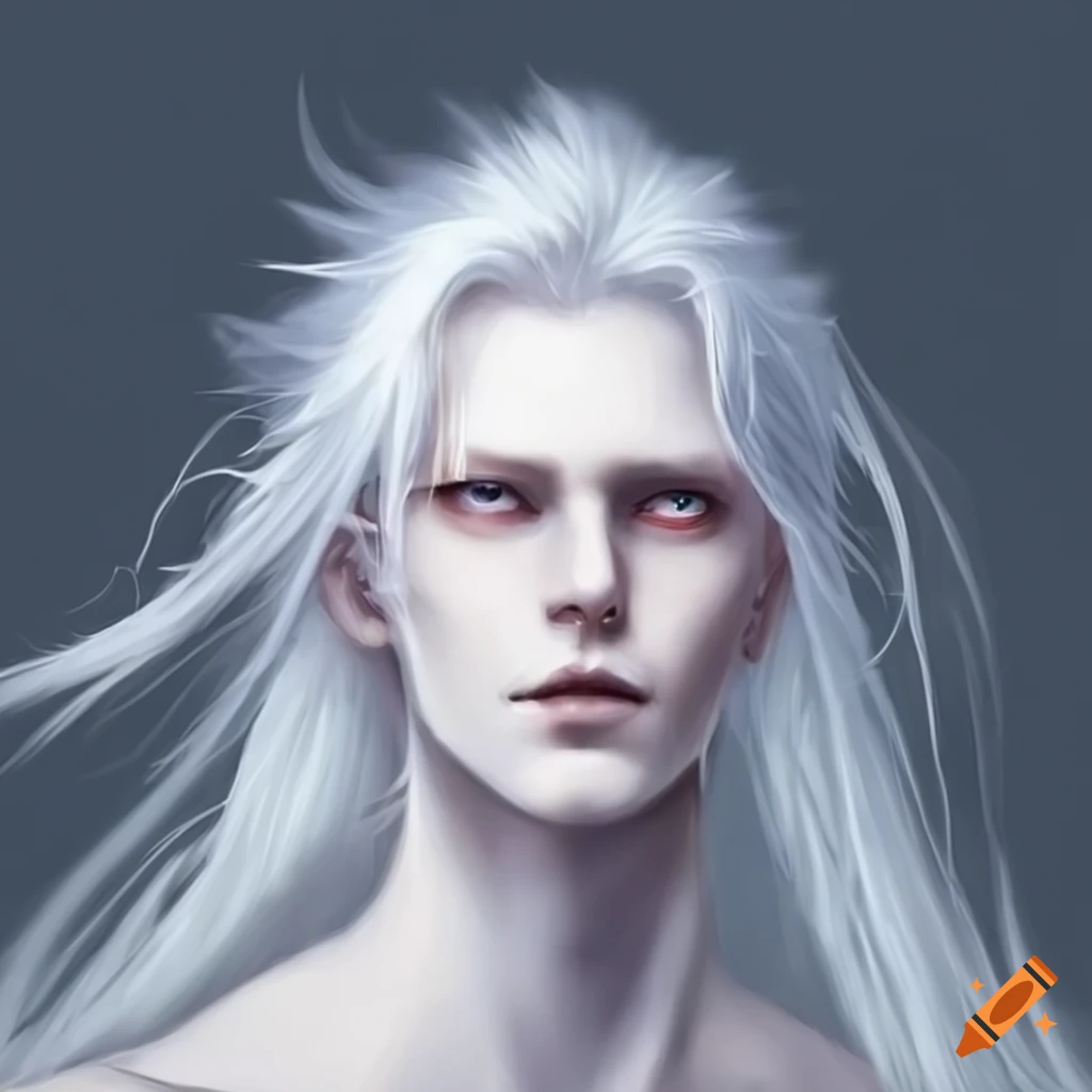 Portrait of a white-haired angelic man