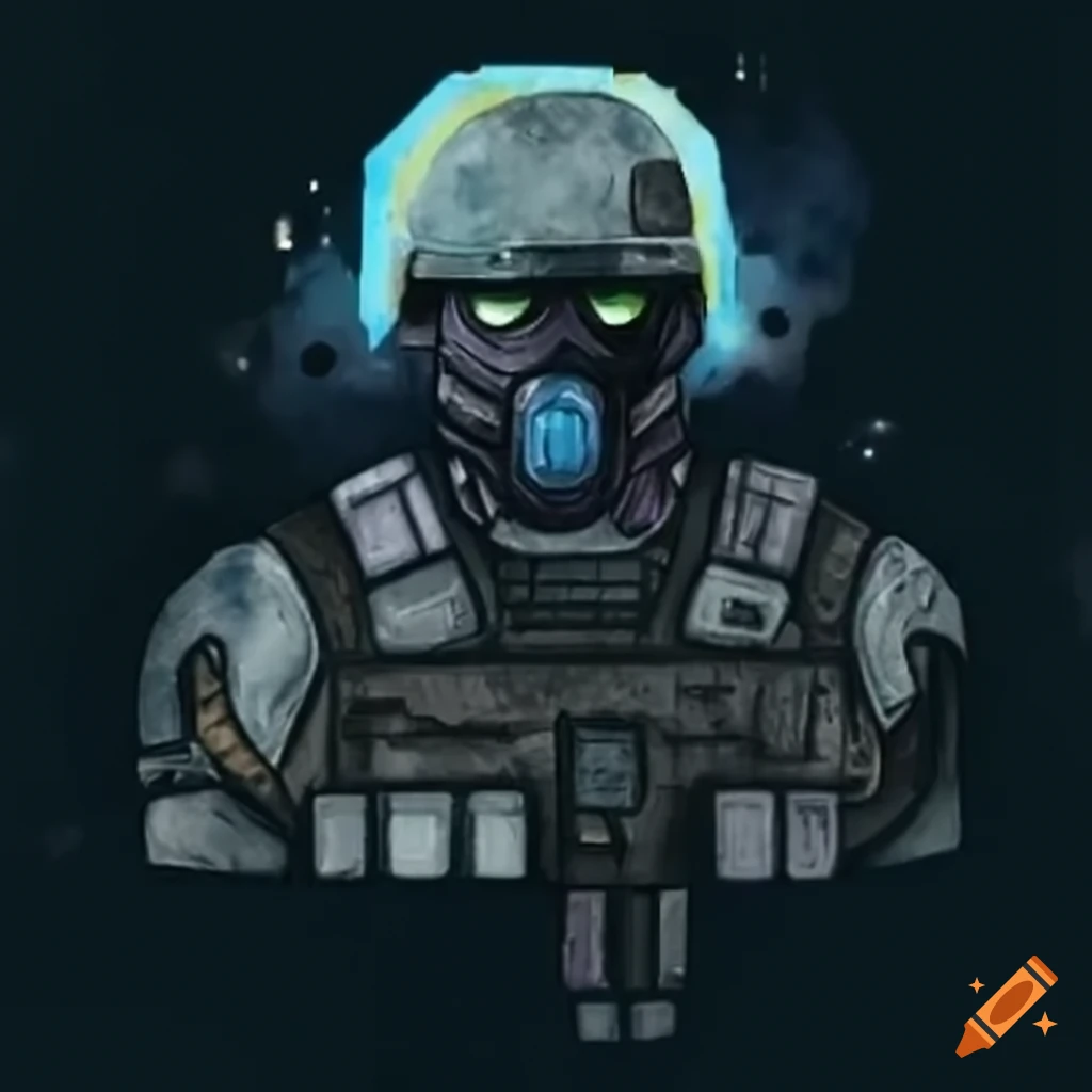 Sci-fi image of a black ops shadow soldier on Craiyon