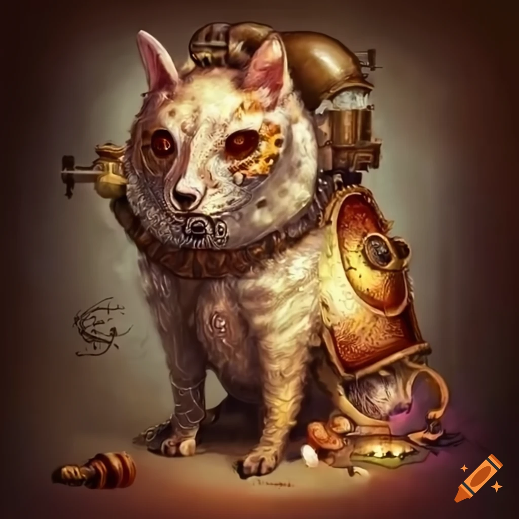 Steampunk animal artwork on Craiyon
