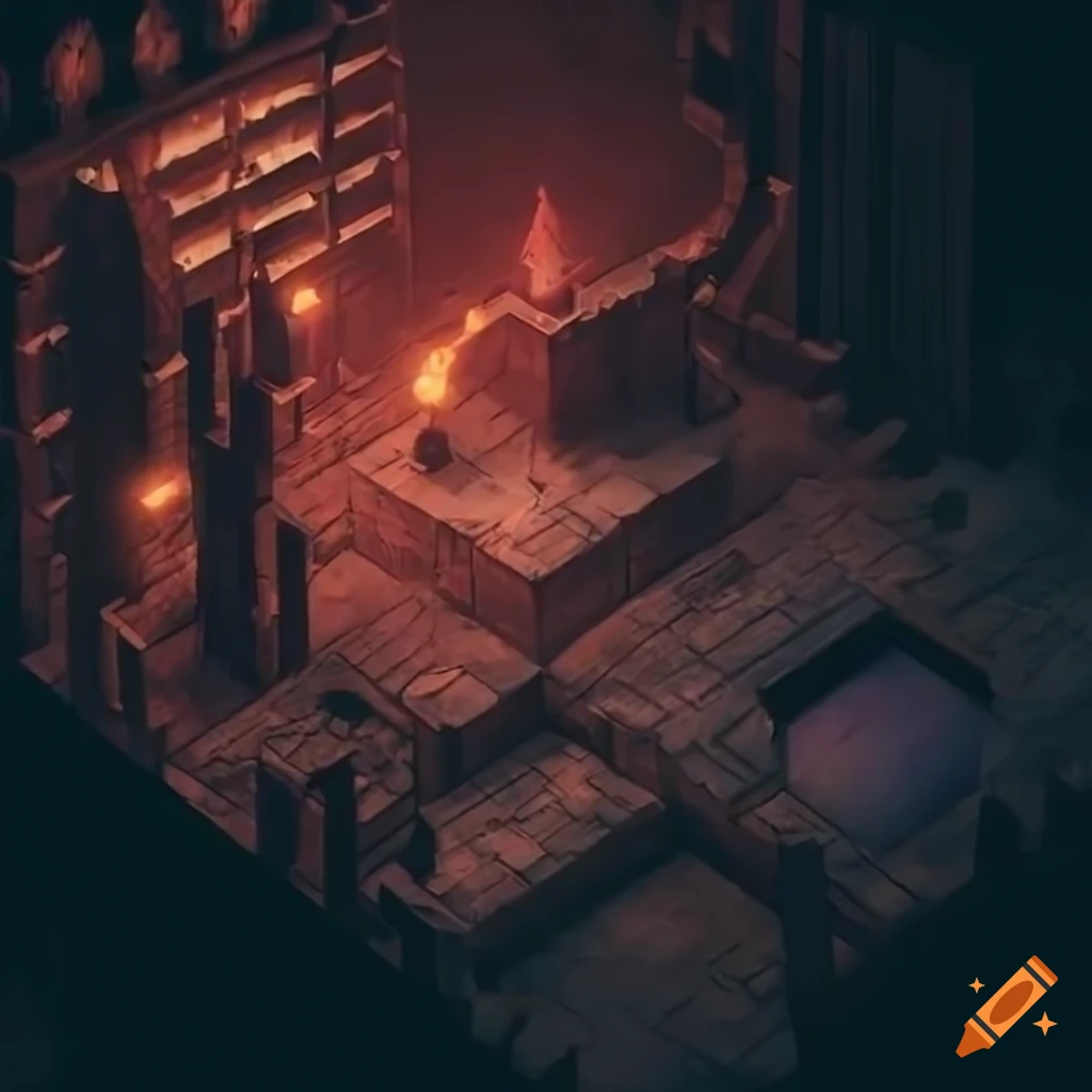 Intricate isometric terrain tiles concept art on Craiyon